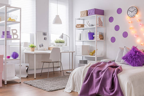 Lilac and white bedroom store