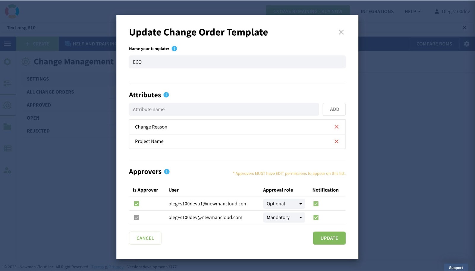 Heads up - OpenBOM Change Management Enhancements - OpenBOM Heads up - OpenBOM Change Management Enhancements - OpenBOM